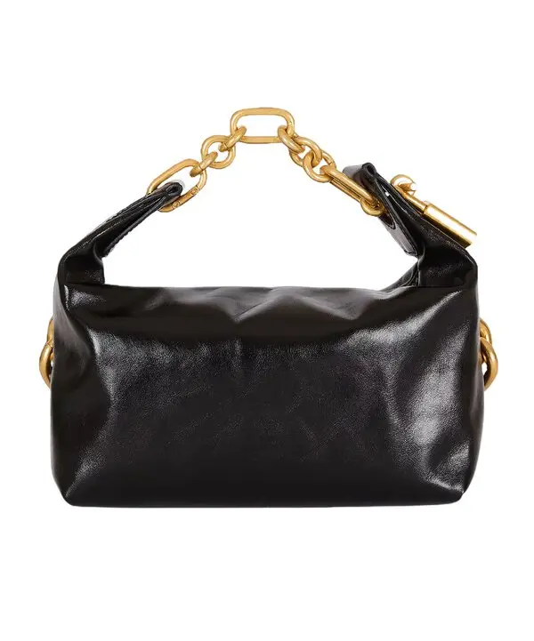 Balmain Mini Sync Bag With Chain Handle And Padlock - Black