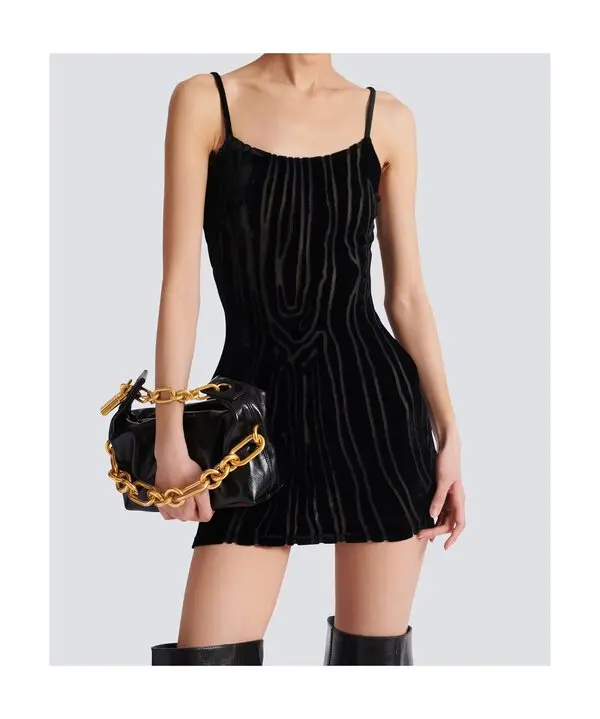 Balmain Mini Sync Bag With Chain Handle And Padlock - Black
