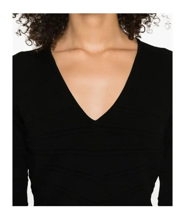 TWINSET Textured Knit V-neck Sweater