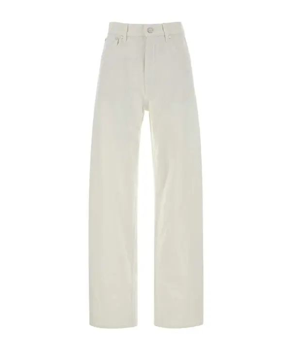 JIL SANDER High Waist Denim Trousers - White