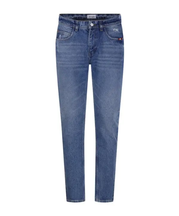 AMISH SUPPLIES David Distressed Straight-leg Jeans - Blue