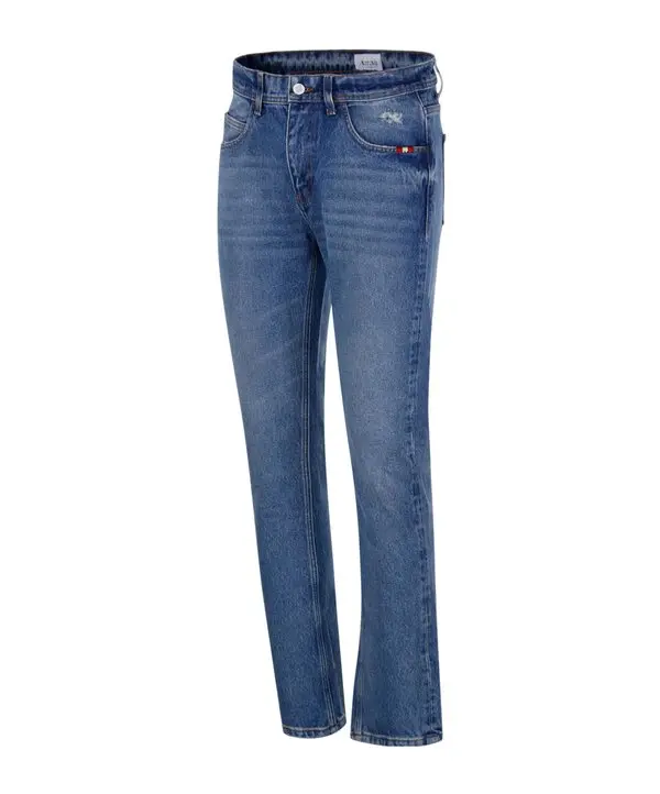AMISH SUPPLIES David Distressed Straight-leg Jeans - Blue