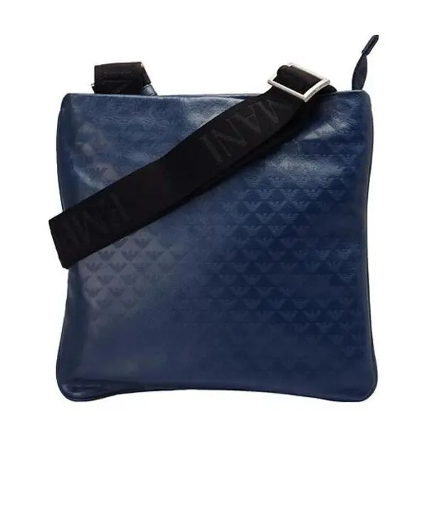 Emporio Armani Full Logo Printing Diagonal Cross Package - Blue