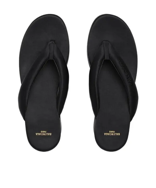 Balenciaga Gaeta Thong Wedge Heeled Sandals - Black