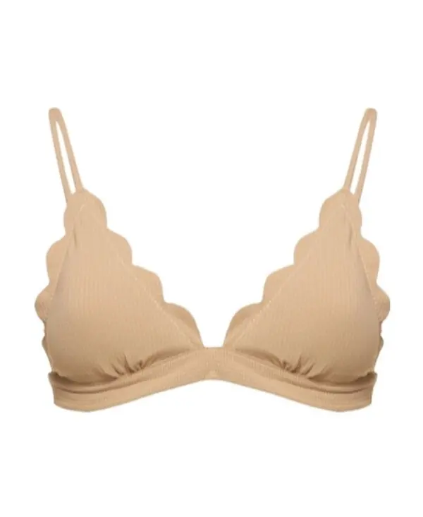 Marysia Santa Clara Scalloped Triangle Bikini Top - Nude