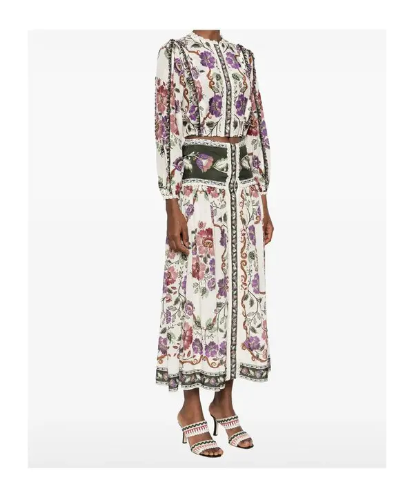 Farm Rio Rococo Printed Long Sleeve Top