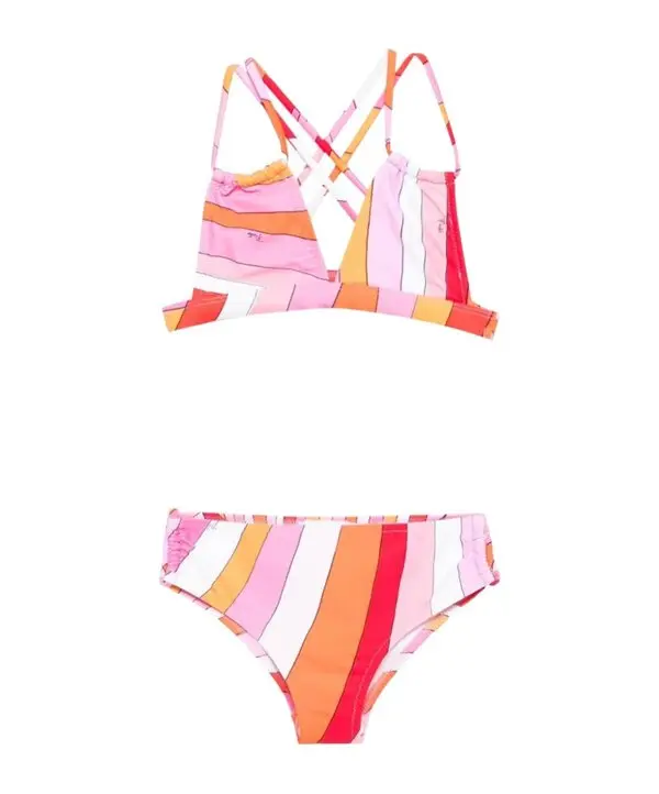 Emilio Pucci Striped Cross-strap Bikini - Pink
