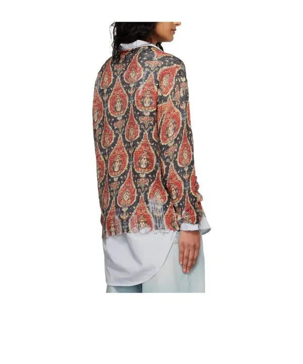 R13 Paisley Distressed Cardigan
