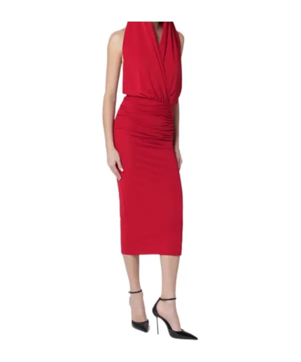 Andamane Annie Hooded Midi Dress - Red