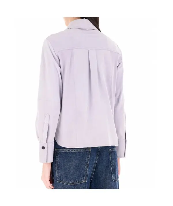 Marella Long-sleeved Shirt Jacket - Purple