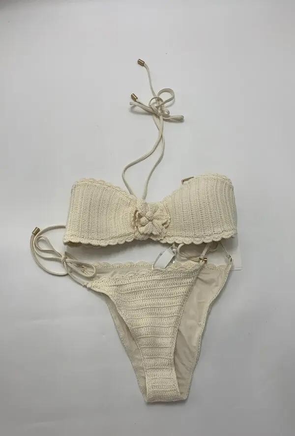 Zimmermann Crochet Flower Bikini - Cream