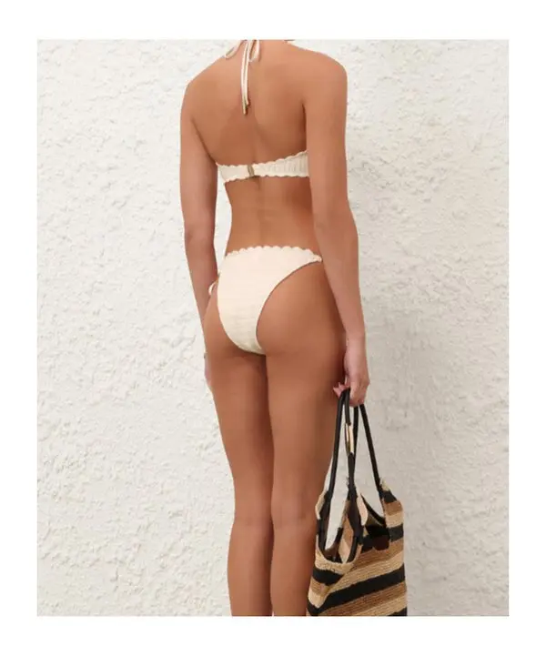 Zimmermann Crochet Flower Bikini - Cream