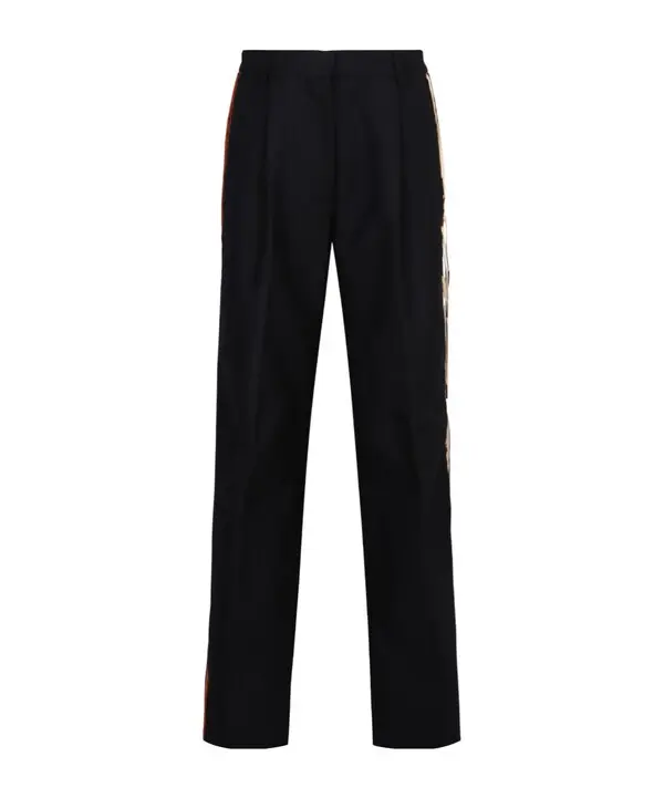 Dries Van Noten Velvet-trimmed Straight-leg Trousers