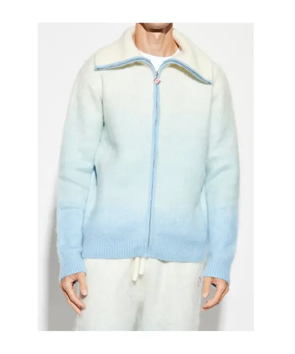 Casablanca Gradient Knit Zip-up Sweater