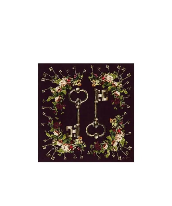 Dolce & Gabbana Silk Printed Silk Scarf - Black