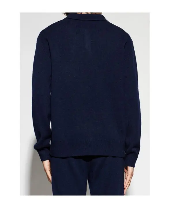 LISA YANG Buttoned Polo Shirt - Navy Blue