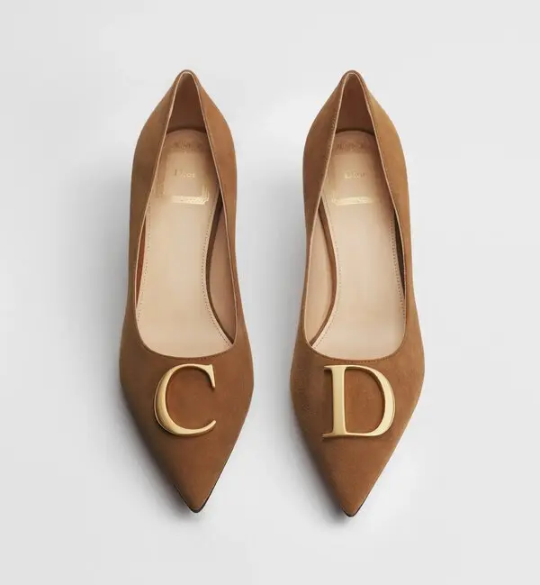 Dior Initials Pointed Toe Kitten Heel Pumps