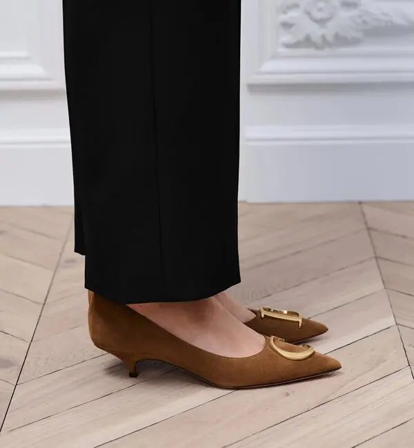 Dior Initials Pointed Toe Kitten Heel Pumps