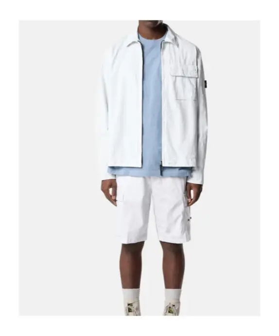 Stone Island Logo Patch Pocket Detail Shirt - Sky-blue