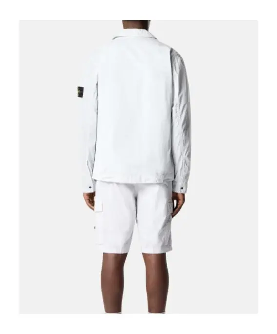 Stone Island Logo Patch Pocket Detail Shirt - Sky-blue