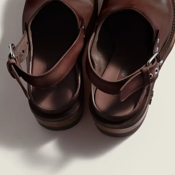 Miu Miu Leather Clogs - Brown