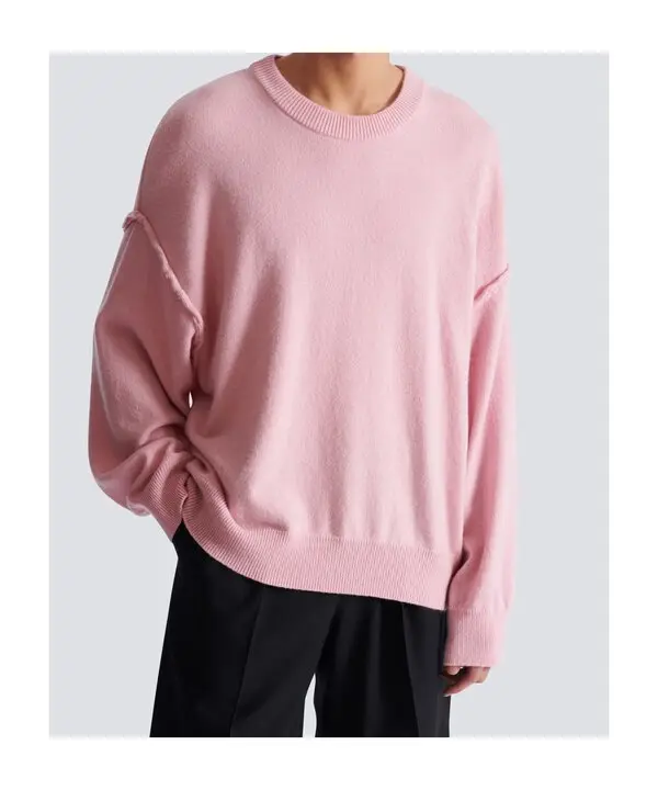 Balmain Eco-cashmere Sweatshirt With Frayed Edges - Pink
