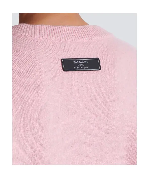 Balmain Eco-cashmere Sweatshirt With Frayed Edges - Pink