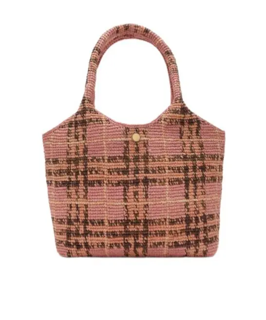 Burberry Small Check Tote Bag - Pink