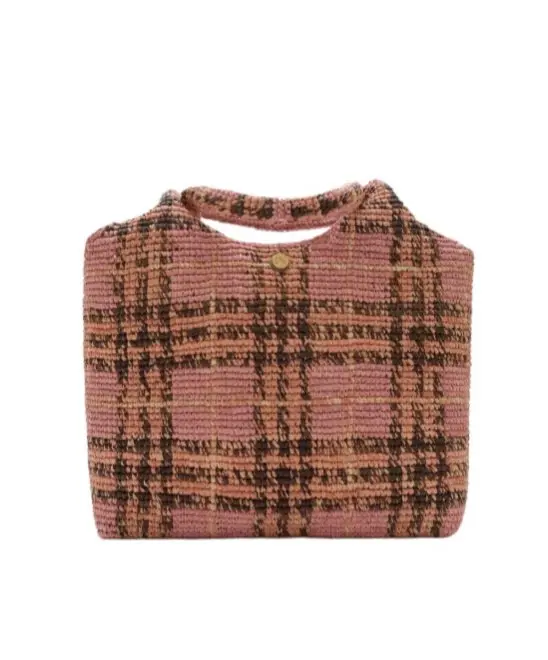 Burberry Small Check Tote Bag - Pink