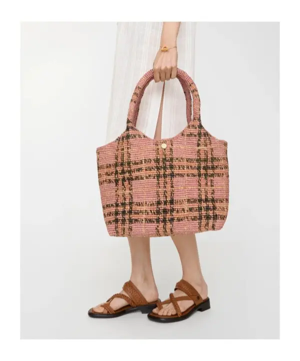 Burberry Small Check Tote Bag - Pink