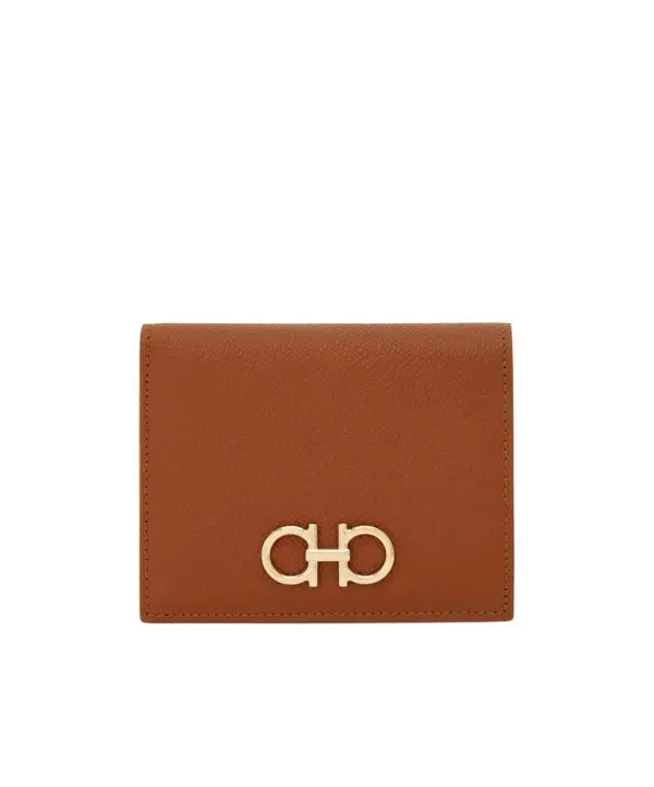 FERRAGAMO Gancini Compact Wallet - Brown
