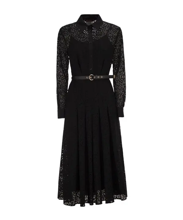 Max Mara Mstricordo Lace Shirt Dress With Jeweled Buttons