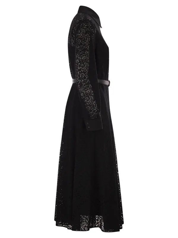 Max Mara Mstricordo Lace Shirt Dress With Jeweled Buttons
