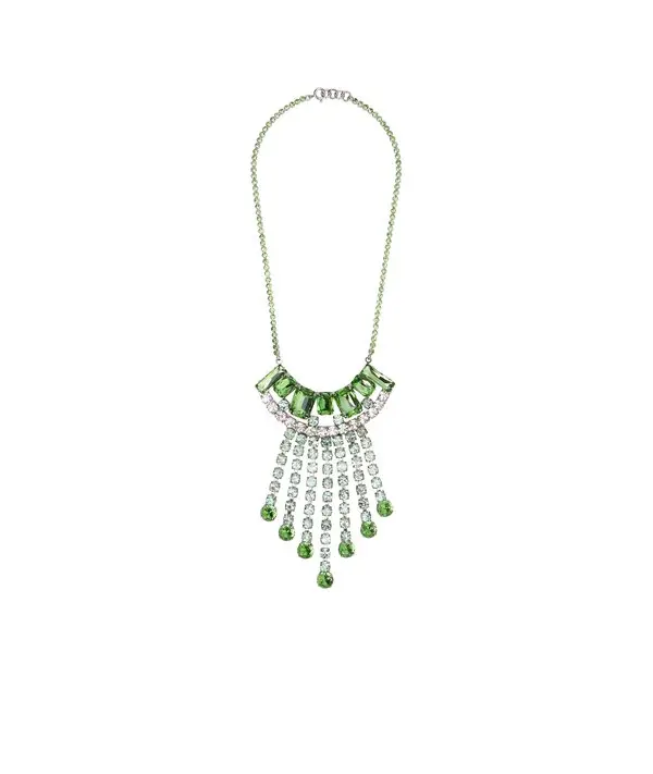 Dries Van Noten Strass Fringed Necklace - Green