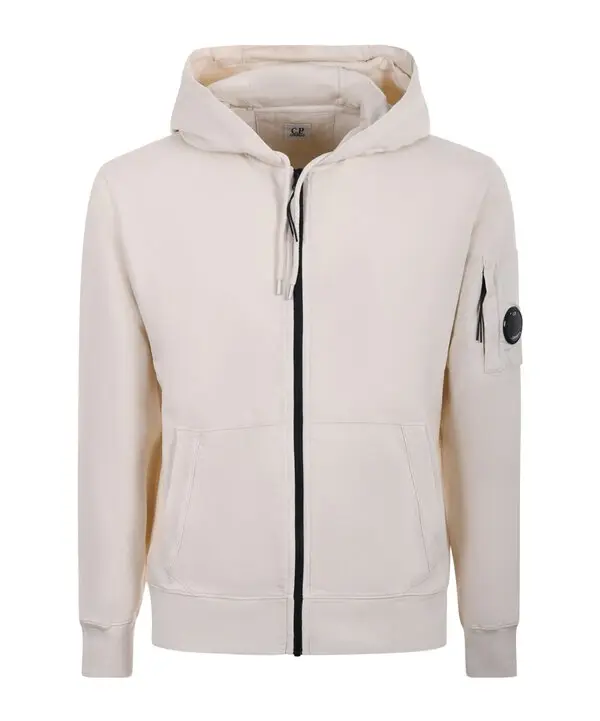 C.P. COMPANY Lens Zip-up Hoodie - White