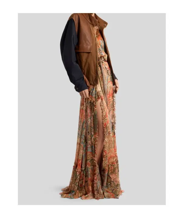 Etro Paisley Ruffled Maxi Skirt - Brown