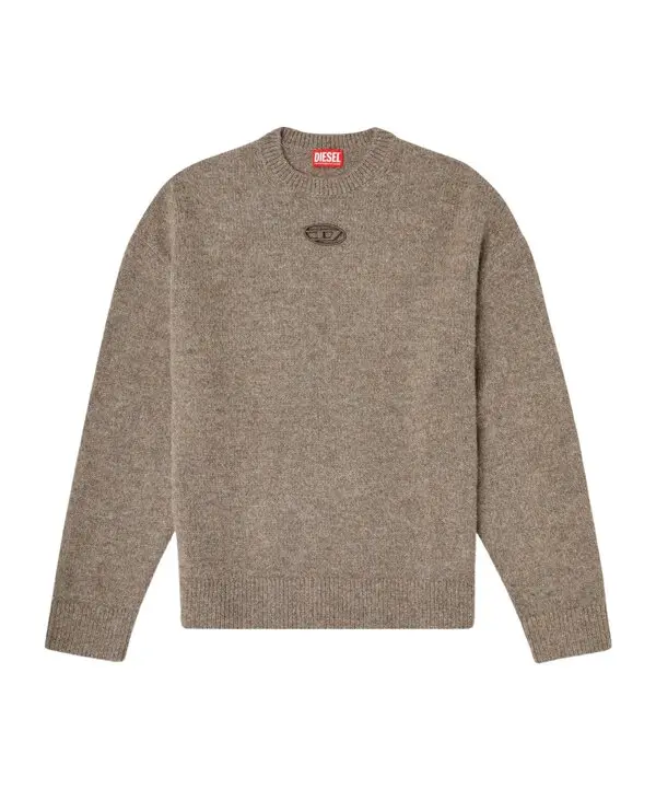 DIESEL® K-areso Oval D Logo Knit Jumper - Beige