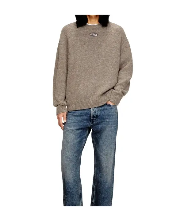 DIESEL® K-areso Oval D Logo Knit Jumper - Beige