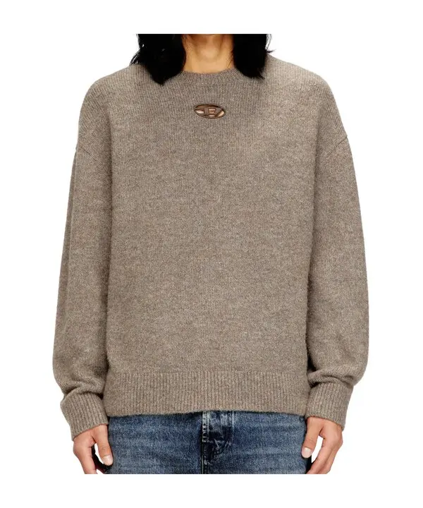 DIESEL® K-areso Oval D Logo Knit Jumper - Beige