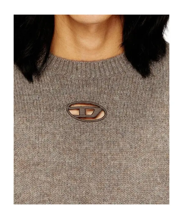 DIESEL® K-areso Oval D Logo Knit Jumper - Beige