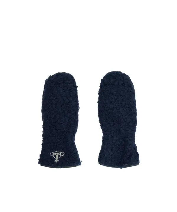 VIVIENNE WESTWOOD Poodle Boa Mittens - Navy Blue