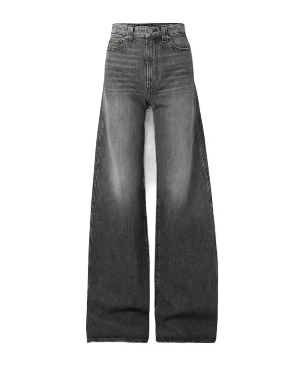 Khaite Dane High-waisted Wide-leg Jeans - Grey