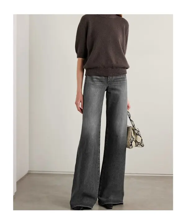 Khaite Dane High-waisted Wide-leg Jeans - Grey