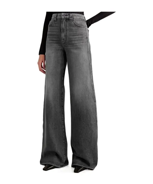 Khaite Dane High-waisted Wide-leg Jeans - Grey