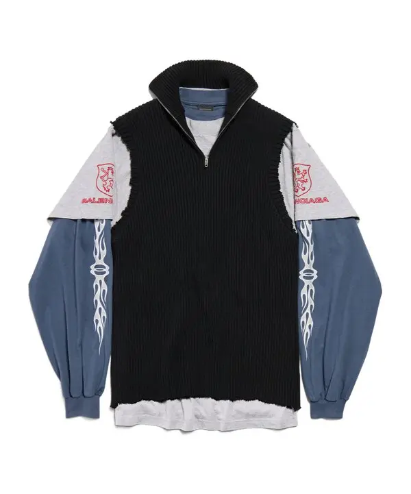 Balenciaga Hybrid Layered Sweater - Multicolor