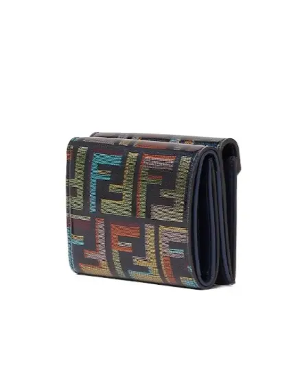 Fendi Ff Diamonds Tri-fold Wallet - Black