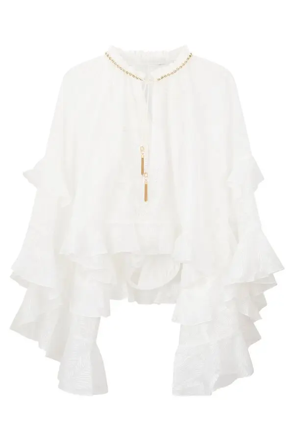 Zimmermann Daylight Ruffled Blouse - Ivory