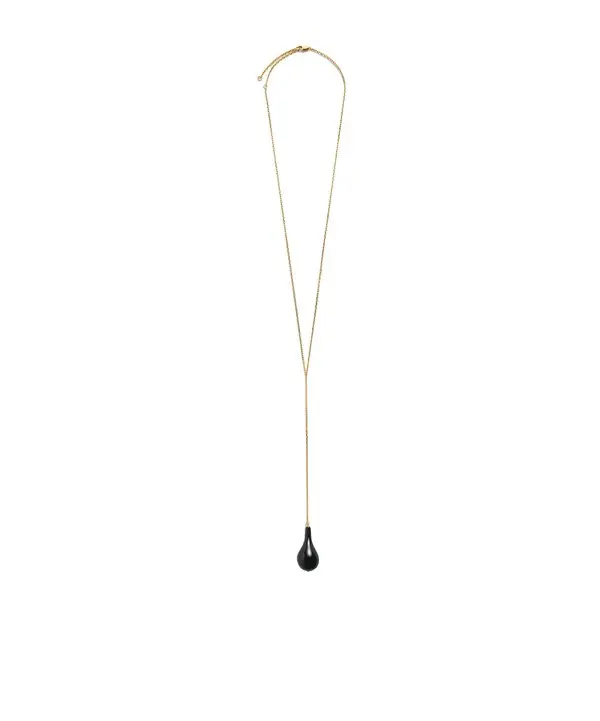 TOTEME Large Onyx Drop Necklace - Black/gold