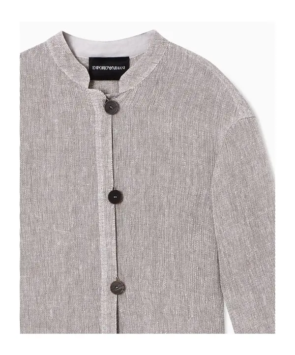 Emporio Armani Single Breasted Blazer With Band Collar