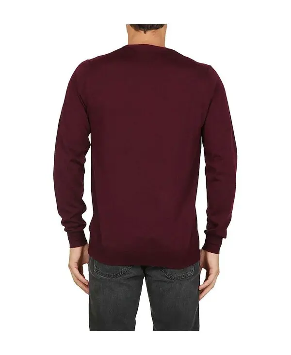 PAOLO PECORA Crew Neck Fine Knit Wool Sweater - Brown